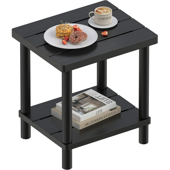 Outdoor Side Table, 2-Tier Small Outdoor Table for Patio, Adirondack ...