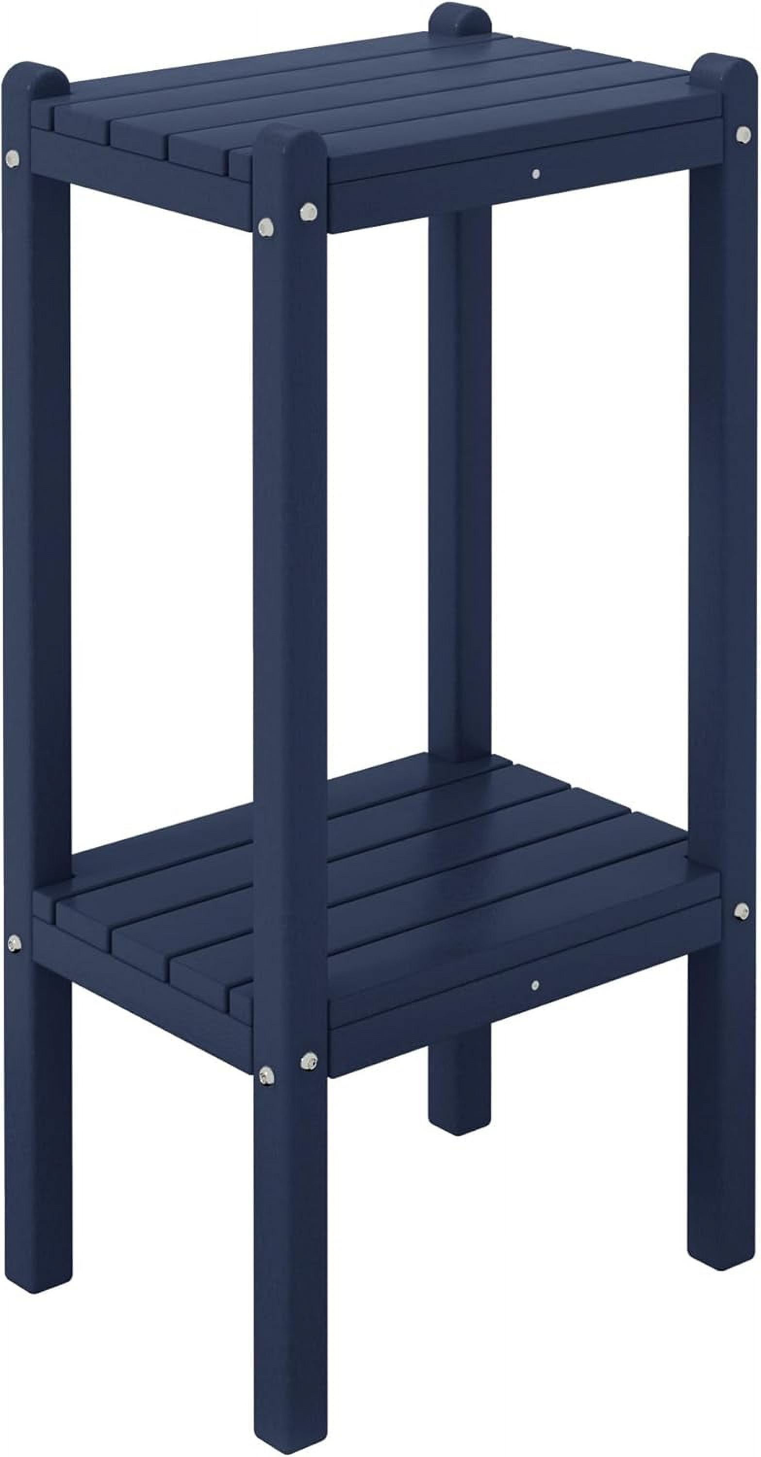 Outdoor Side Table, 2-Tier Small Patio Coffee Tables for Outside ...