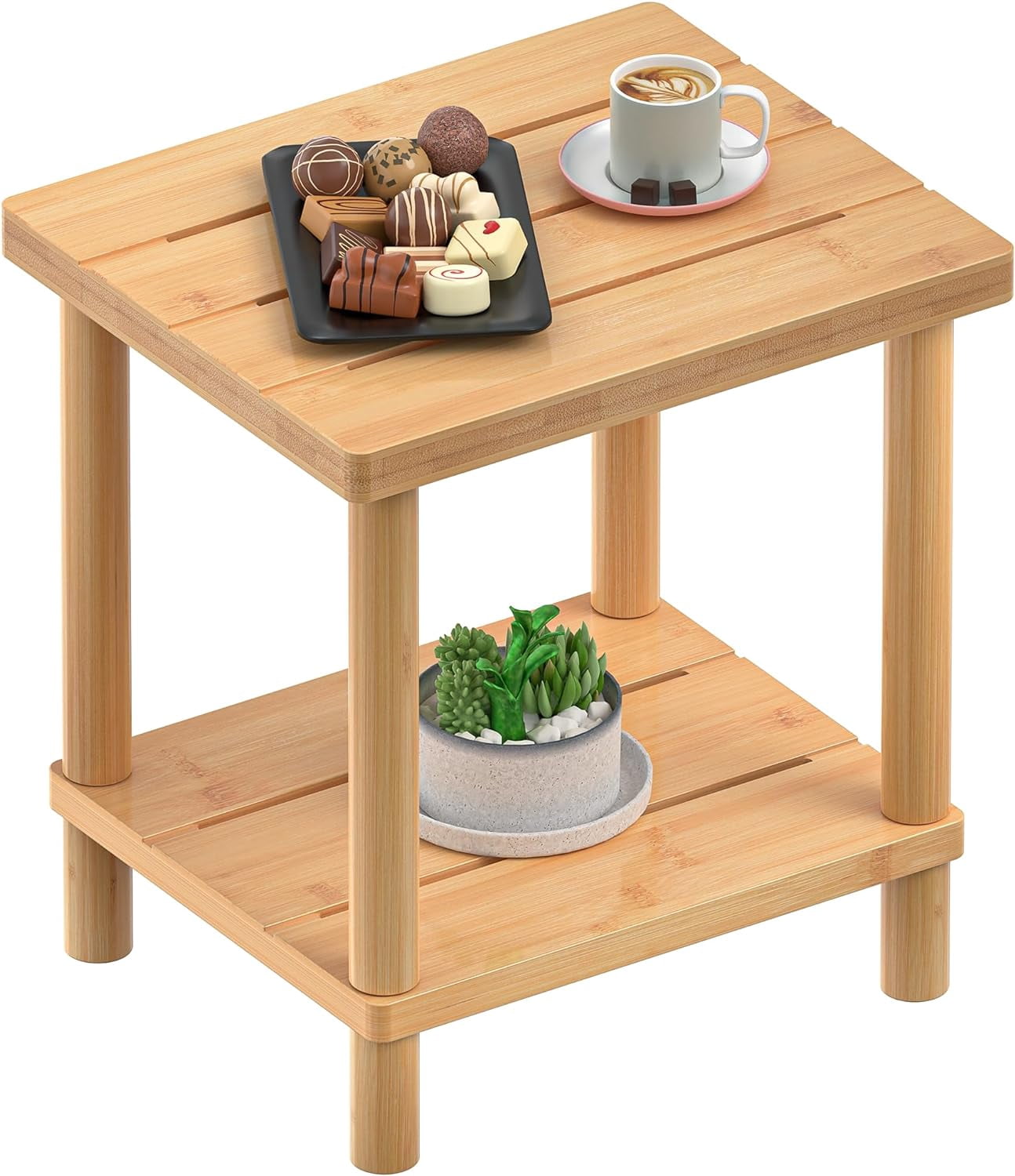 Outdoor Side Table, 2-Tier Small Outdoor Table for Patio, Adirondack ...
