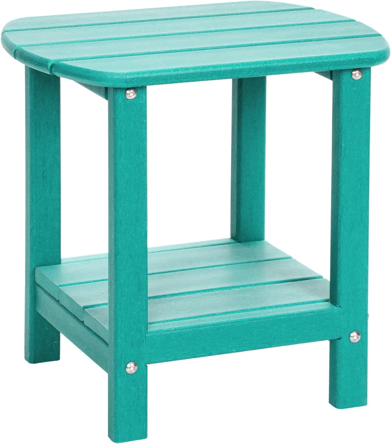 Outdoor Side Table 2 -Tier Table HDPE Patio Side Table Weather ...