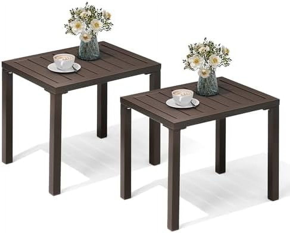 Outdoor Side Table Aluminum Small Outdoor Coffee Table Metal Outdoor ...