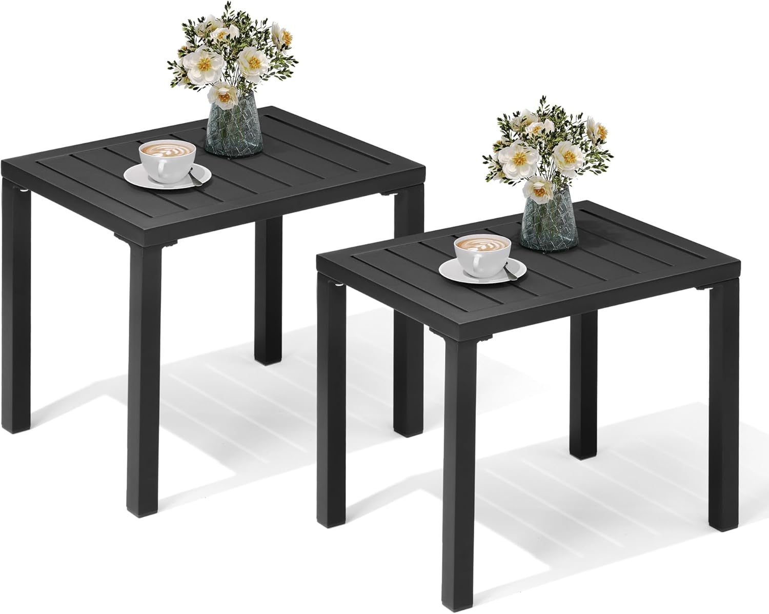 Outdoor Side Table Aluminum Small Outdoor Table All-Weather Metal Patio ...