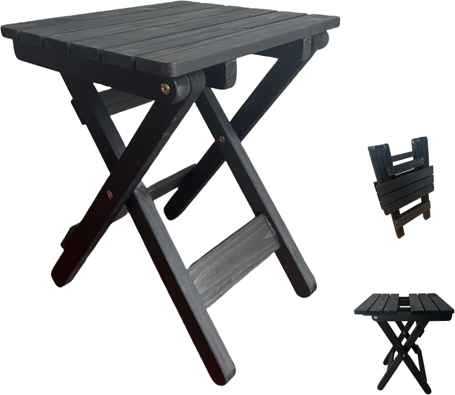 Outdoor Side Table, No Assembly Folding Wooden End Table for Outside or ...