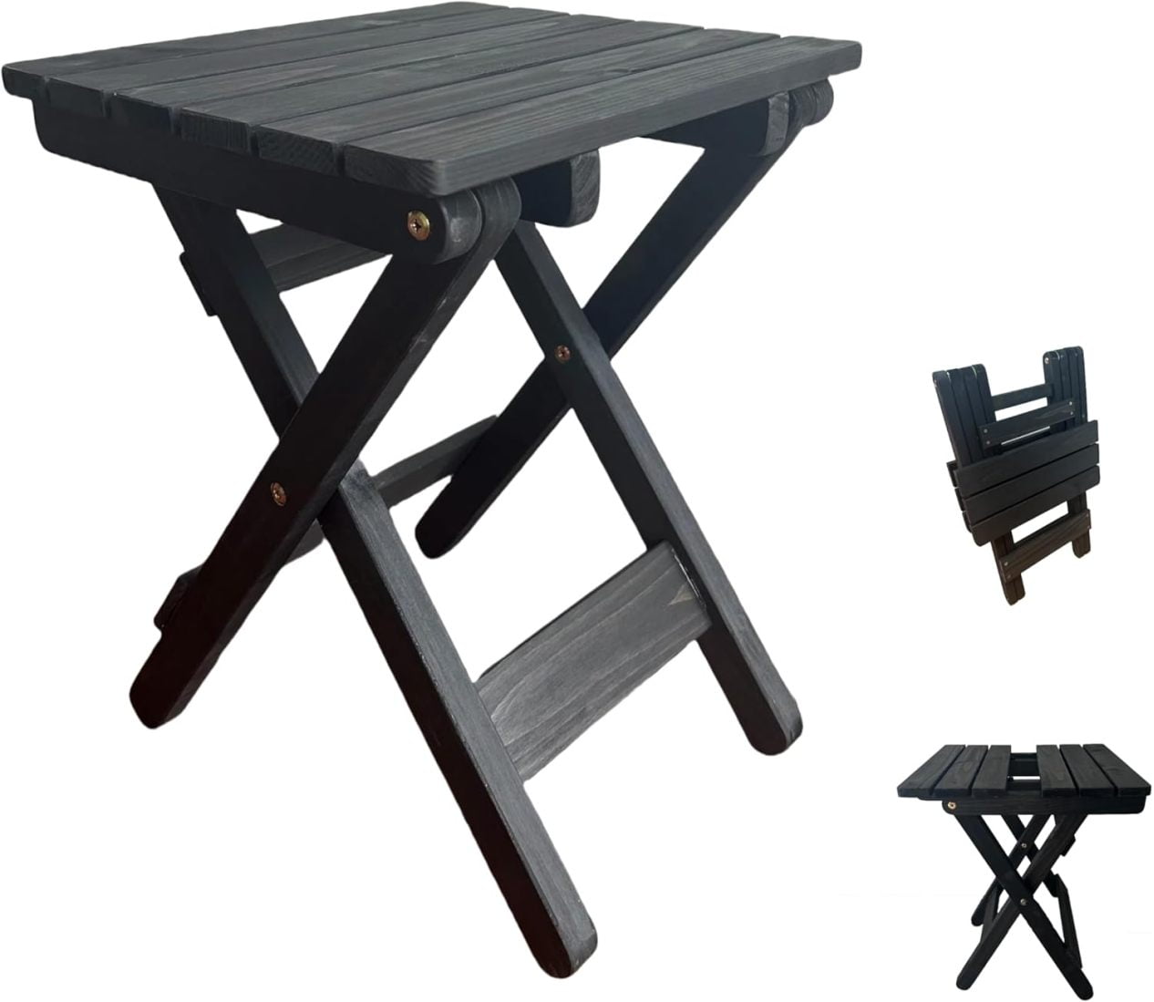 Outdoor Side Table, No Assembly Folding Wooden End Table for Outside or ...