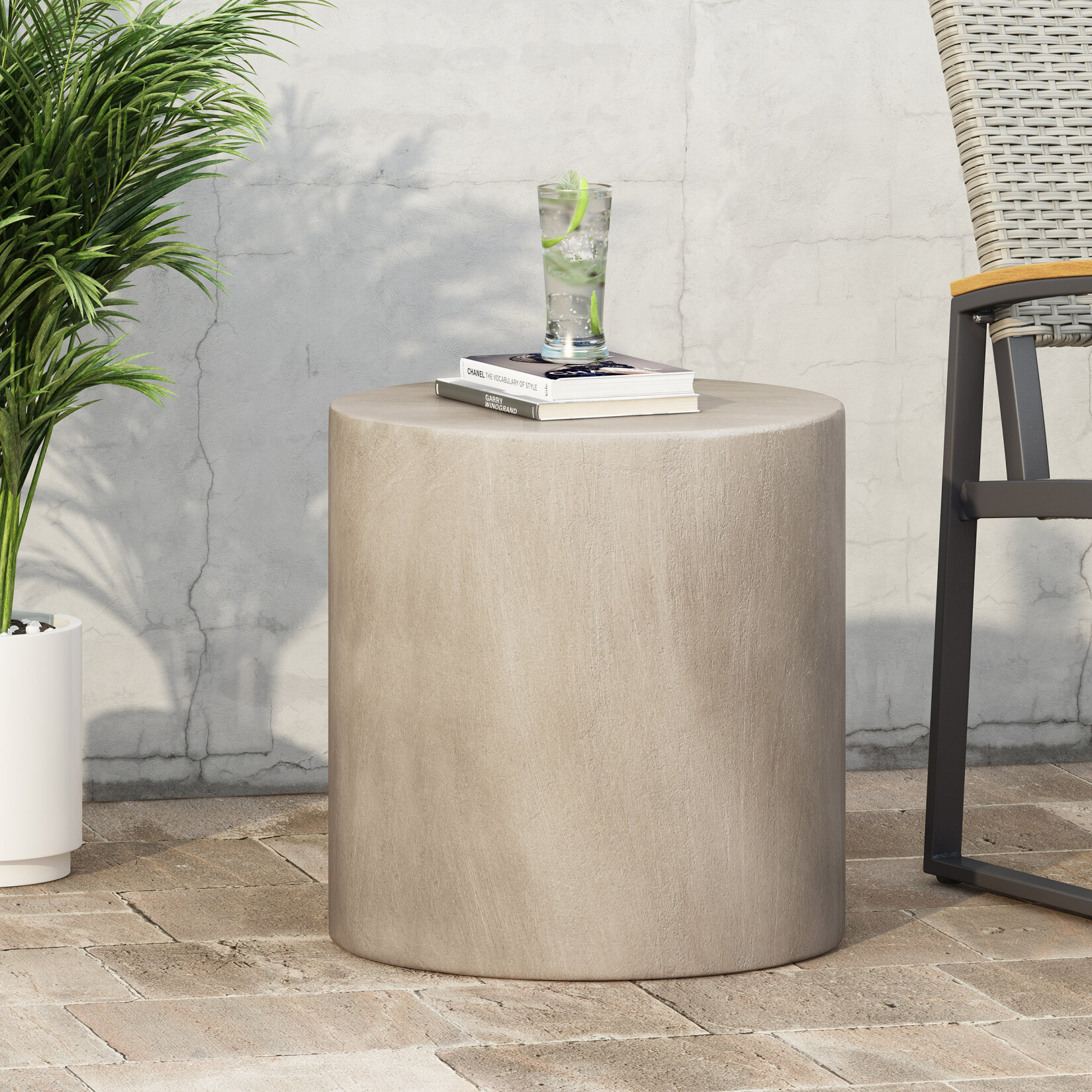 Outdoor Side Table, Concrete Patio Side Table, Small Outdoor Side Table ...