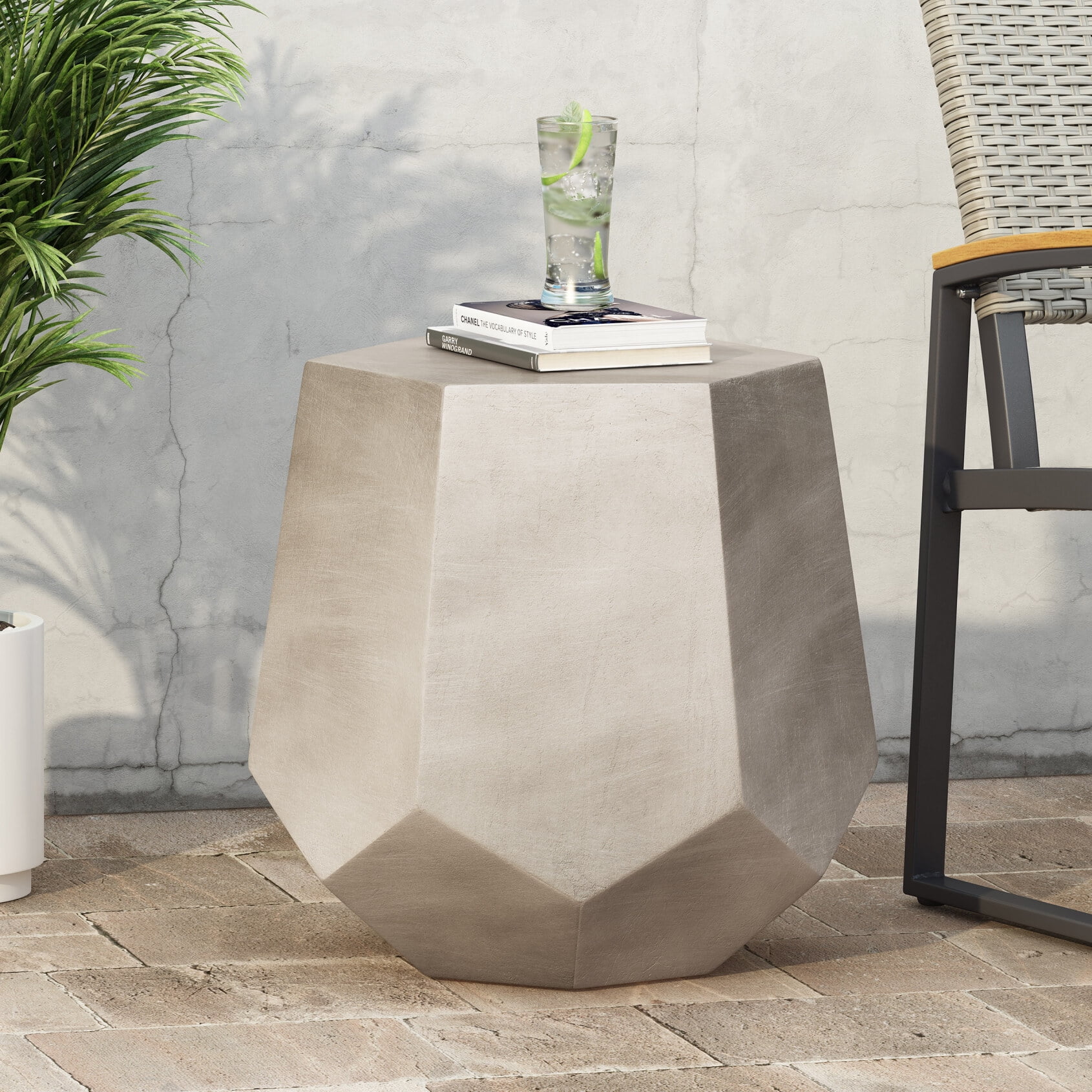 Outdoor Side Table, Concrete Patio Side Table, Small Outdoor Side Table ...
