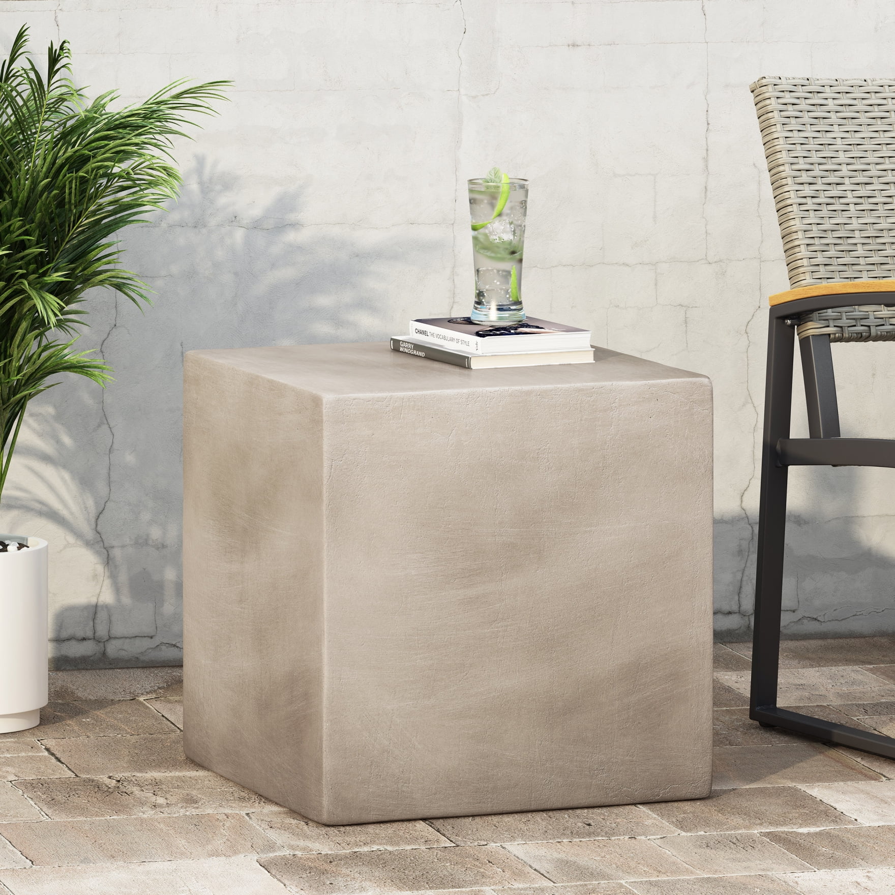Outdoor Side Table, Concrete Patio Side Table, Small Outdoor Side Table ...