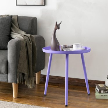 FORAOFUR Small End Table with Outlet, 2-Tier Low Side Table with ...