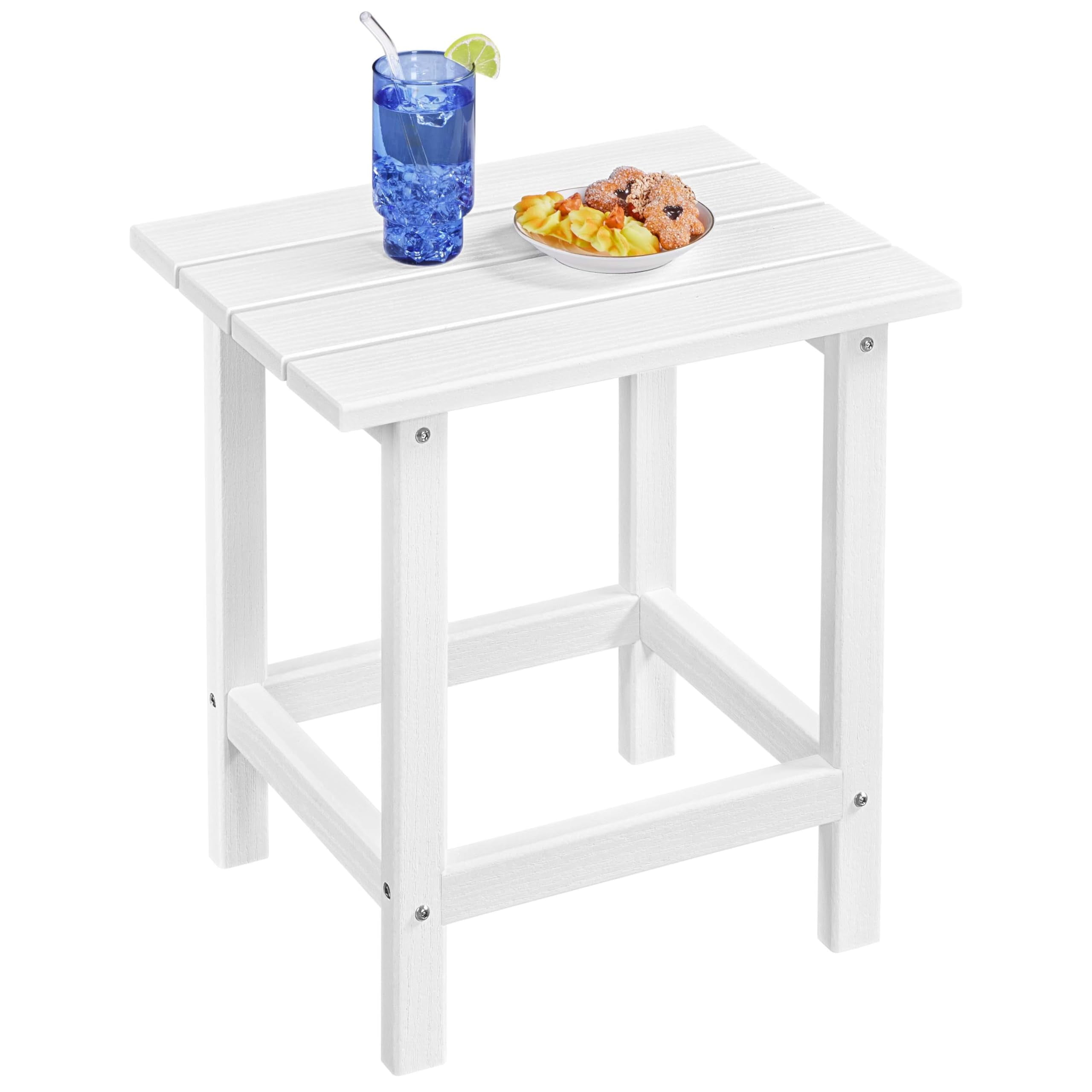 Outdoor Side Table, HDPE Small Patio End Table, Pool Composite Patio ...