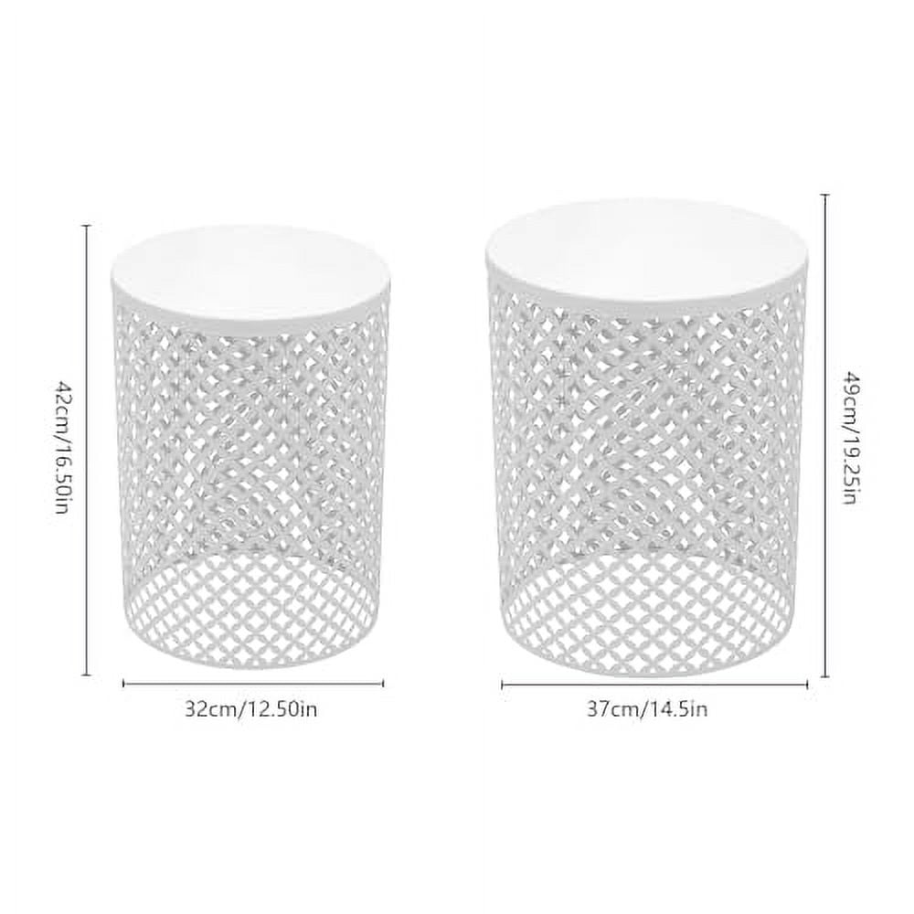 Outdoor Side Table, Nesting Side Table Set of 2 Decorative Garden ...