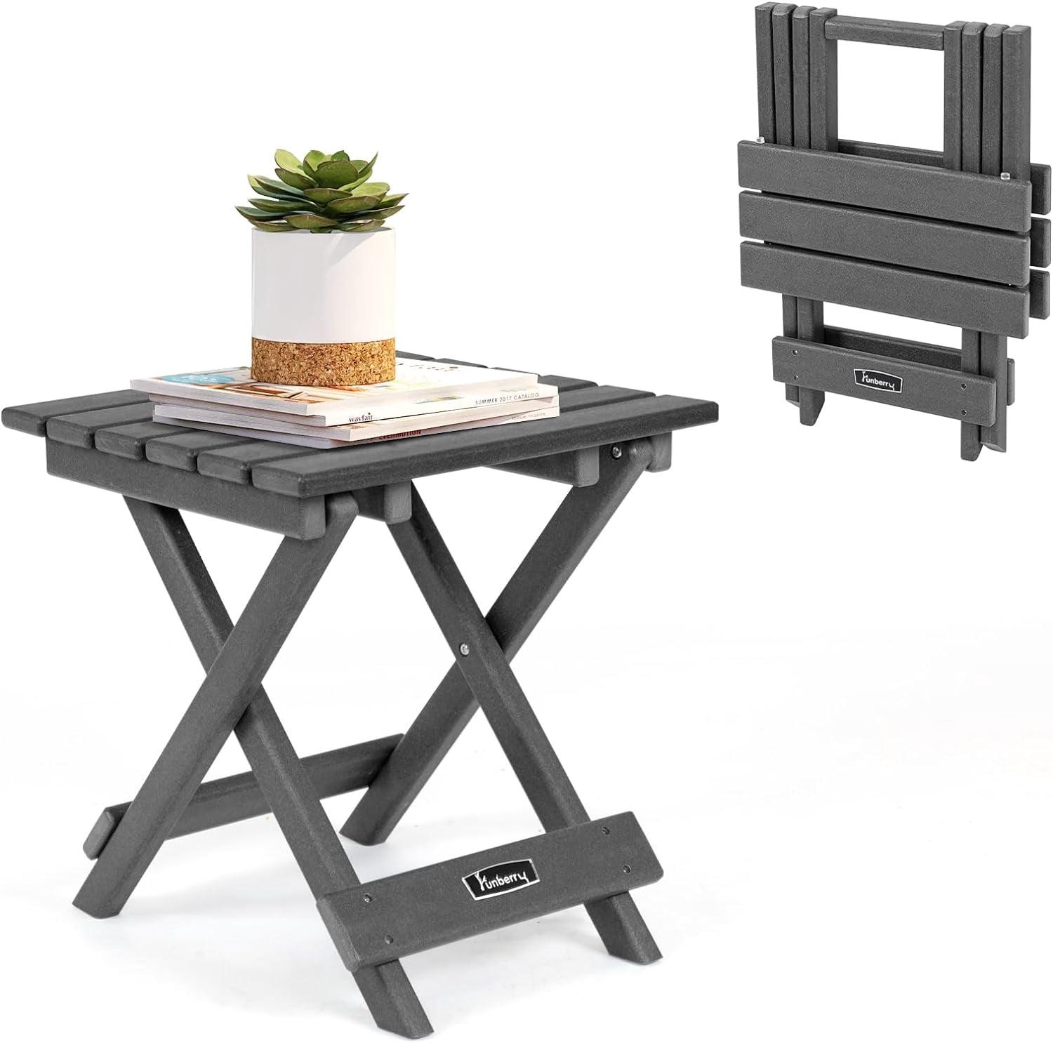 Outdoor Side Table, Outdoor Side Tables for Patio, 2-Tier Round Patio ...