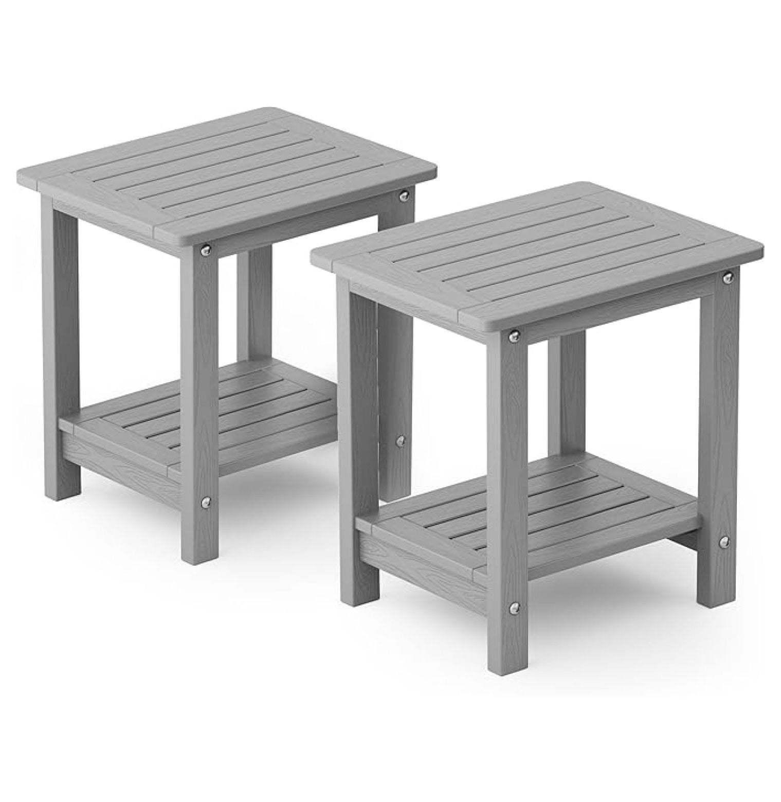 Outdoor Side Table Set of 2, 16'' HIPS Weather Resistant Adirondack End ...