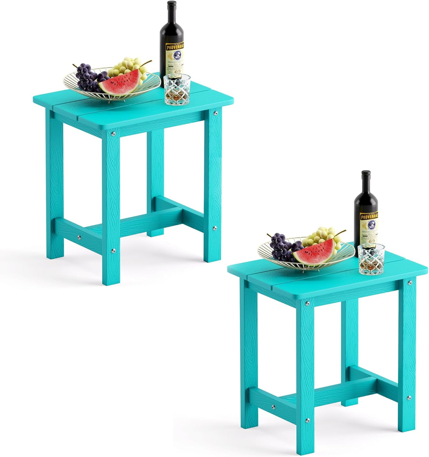 Outdoor Side Table Set of 2, HDPS Small Outdoor Table, Adirondack Side ...