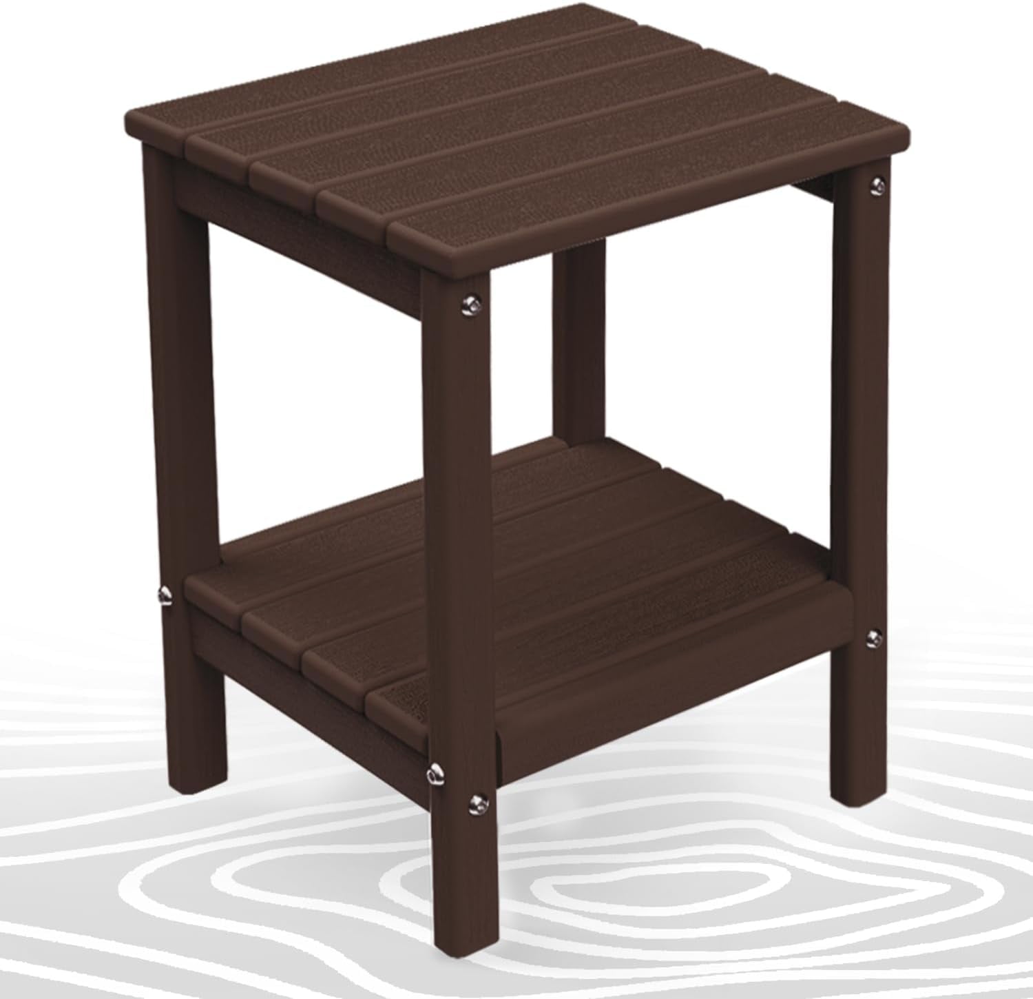 Outdoor-Side-Table | Small | Brownwood Grain | HDPE Plastic | Patio End ...