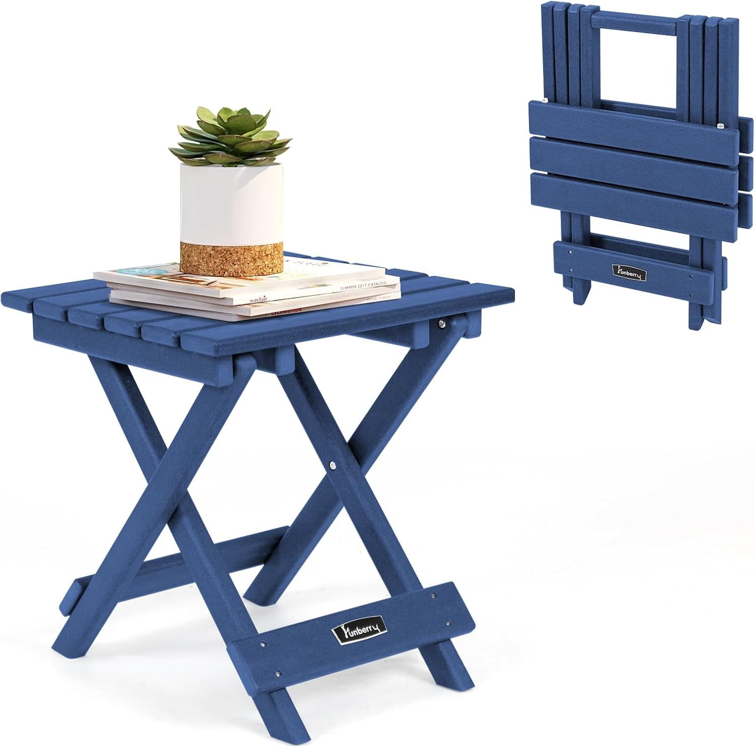 Outdoor Side Table, Outdoor Side Tables for Patio, 2-Tier Round Patio ...