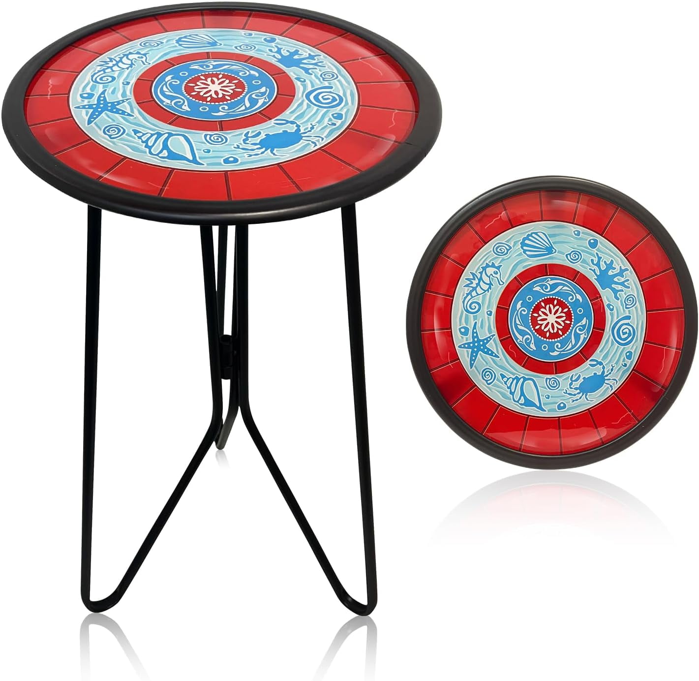 Outdoor Side Tables, 12" Coffee Table Small Patio Table, Indoor Small ...