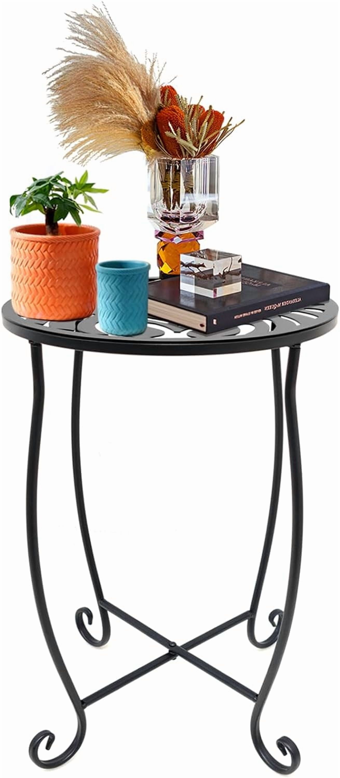 Outdoor Side Tables, Weather Resistant Metal Patio Side Table, Small ...
