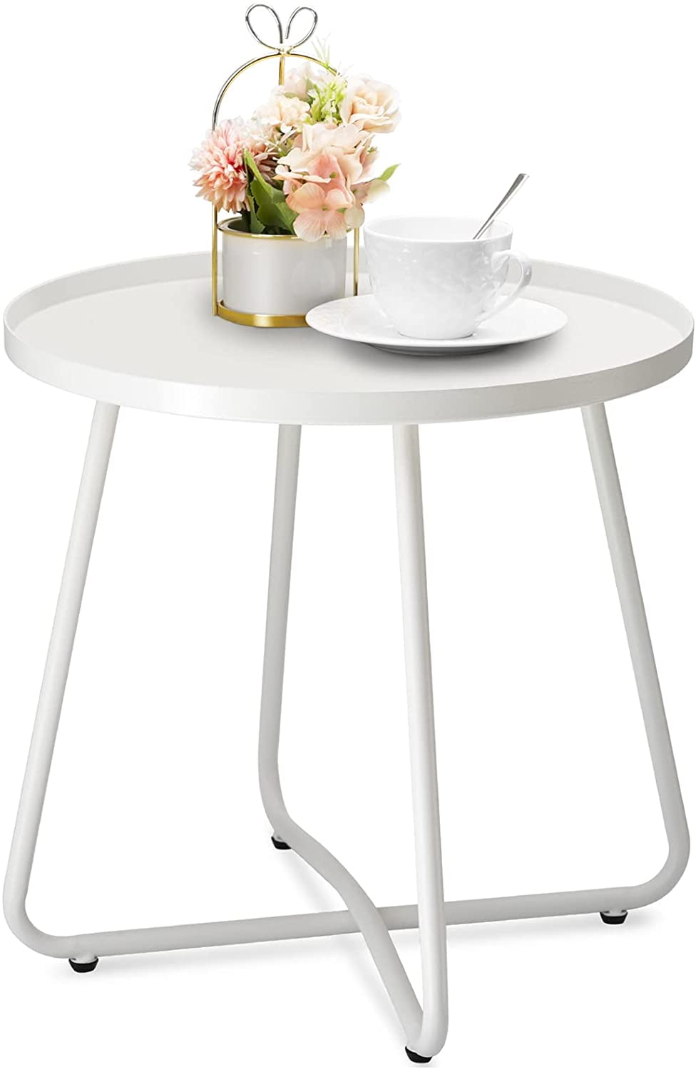 Outdoor Side Tables, Weather Resistant Steel Patio Side Table, Small ...