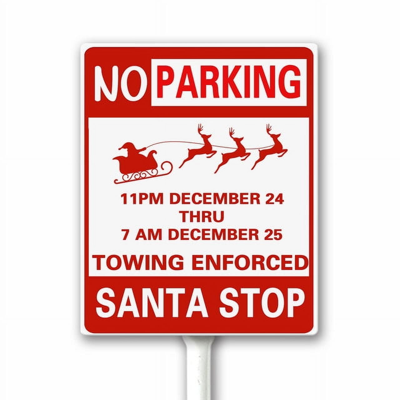 Outdoor Signs and Decor Santa Stop No Parking Metal Sign Christmas Xmas ...
