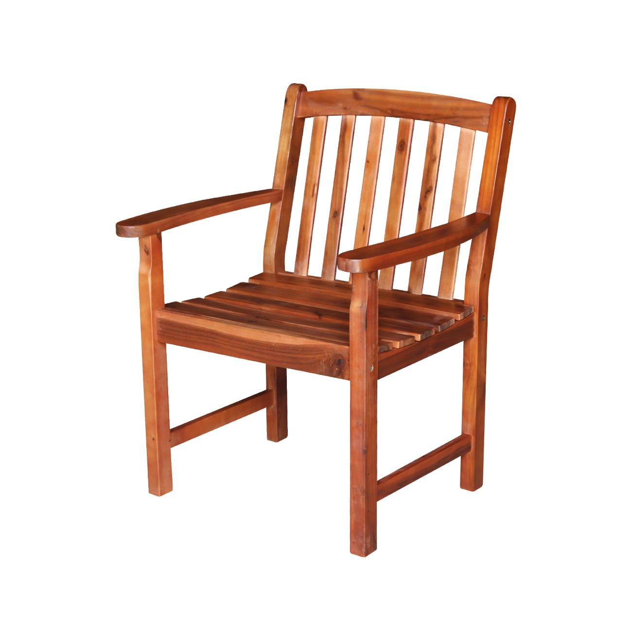 Outdoor Slatback Chair with Arms - Oiled Finish - Walmart.com