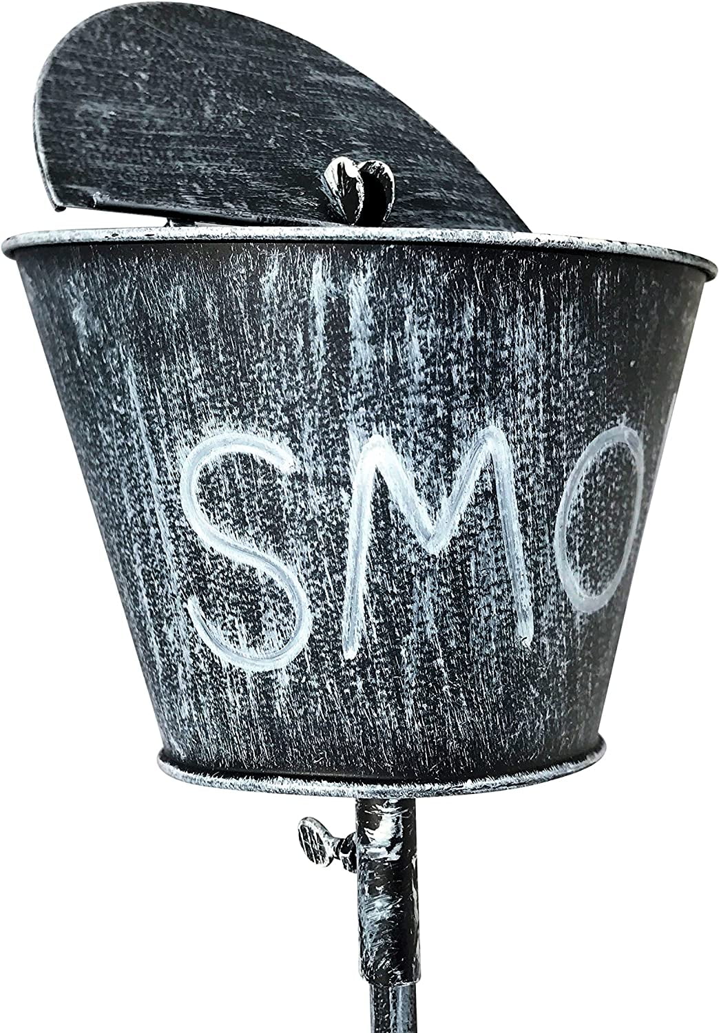 Outdoor Smoke Ashtray, Lidded Bucket on Stake with Prong Post, Garden ...