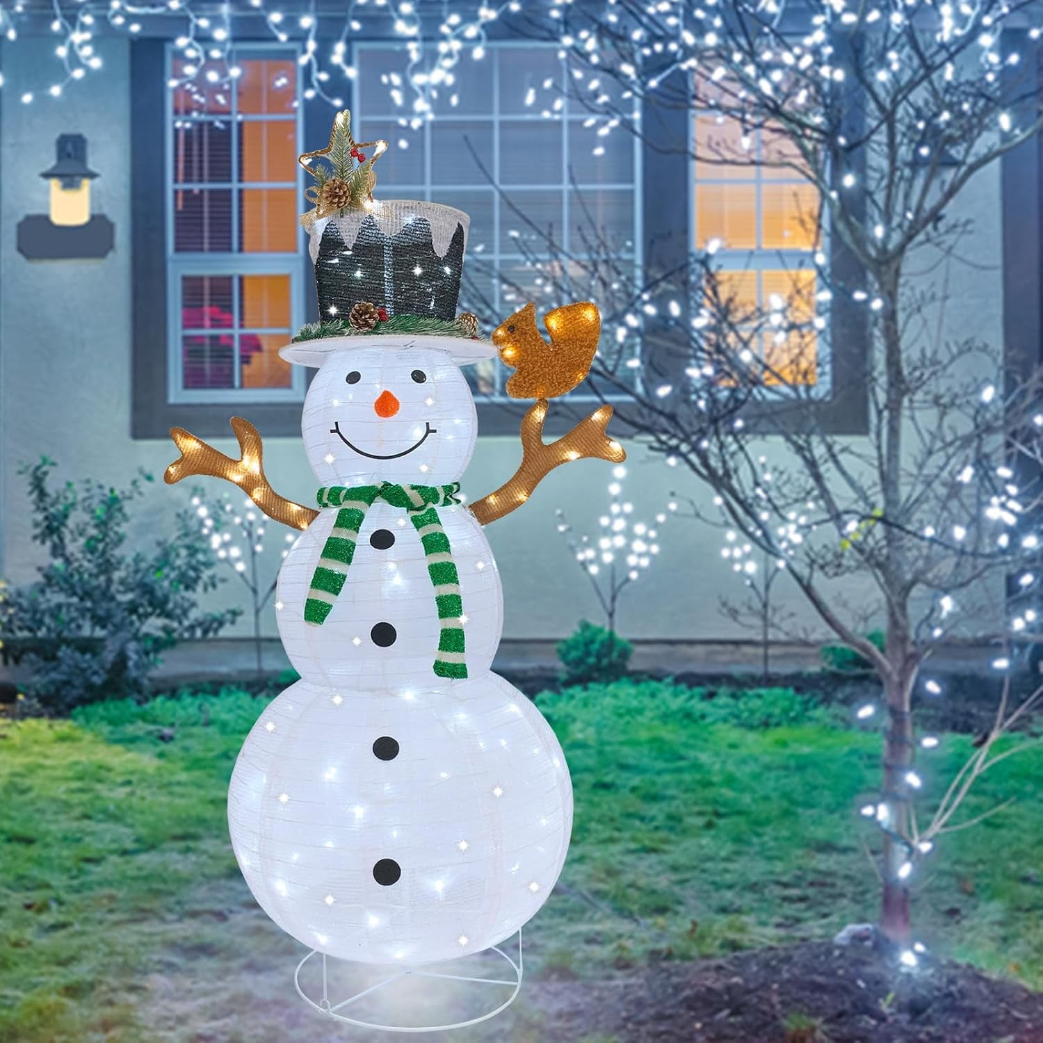 Outdoor Snowman Lighted, Pop-Up Lighted Snowman Outdoor Christmas ...