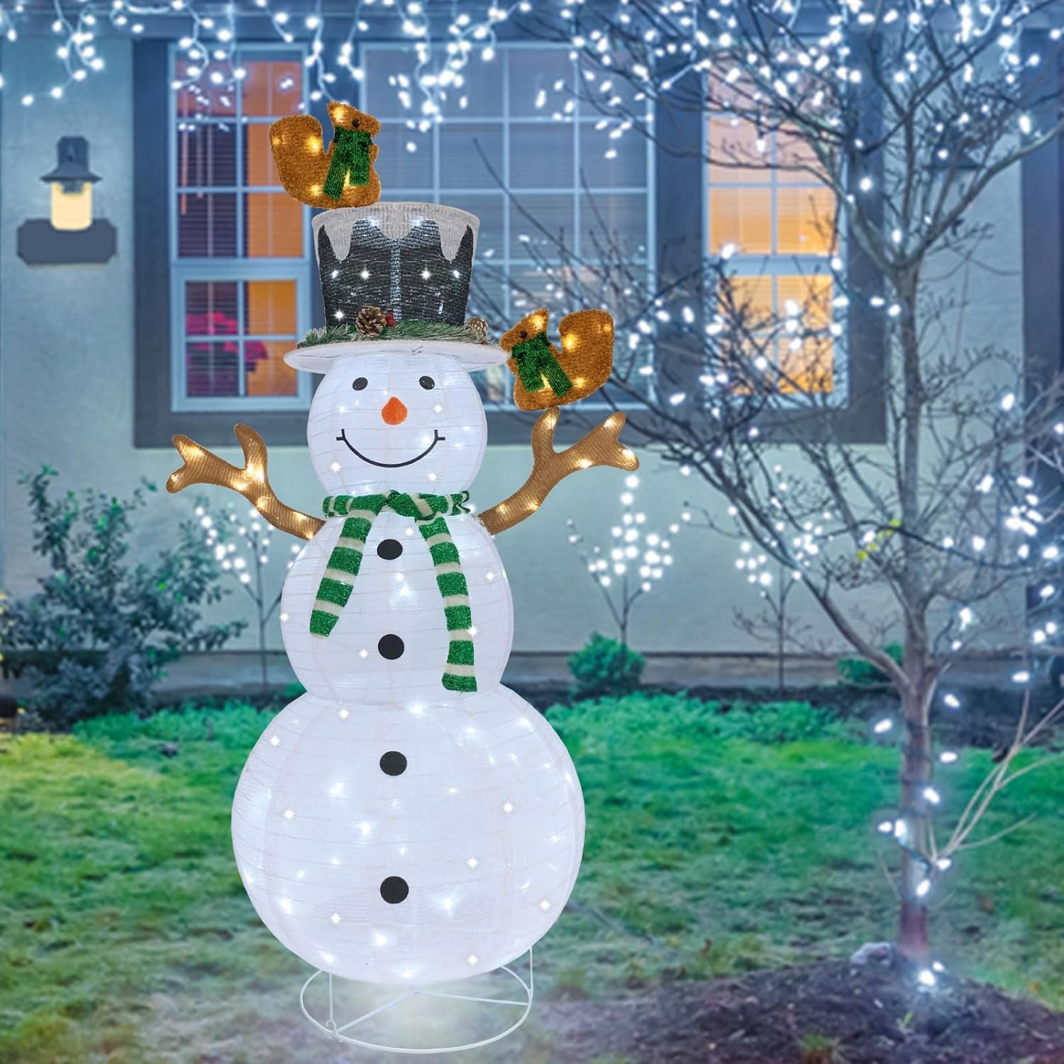 Outdoor Snowman Lighted, Pop-Up Lighted Snowman Outdoor Christmas ...