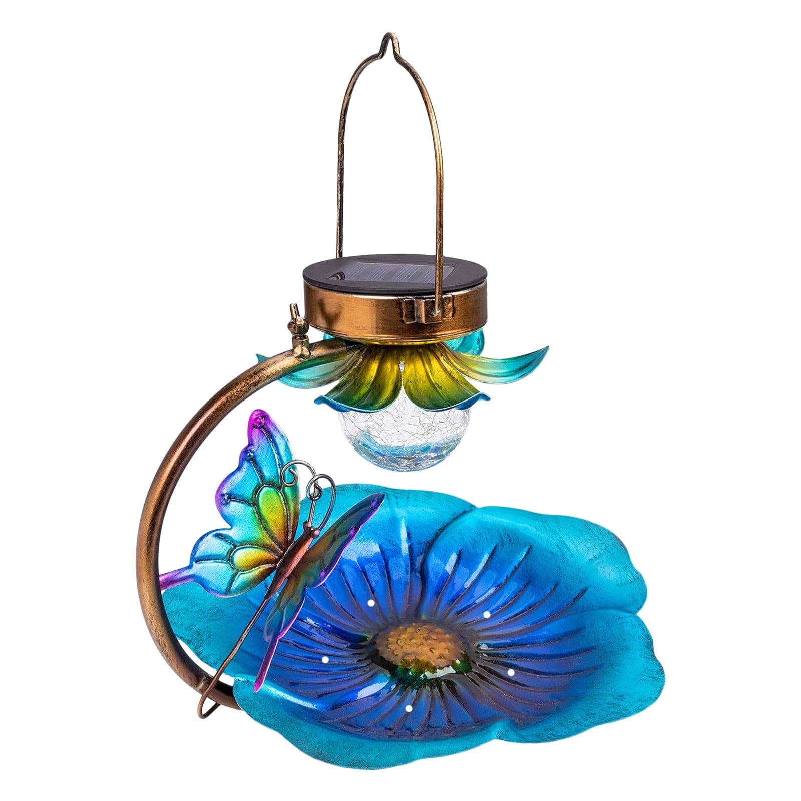 Outdoor Solar Bird Feeder, LED Bird Feeder Tray, Hanging Bird Feeder ...