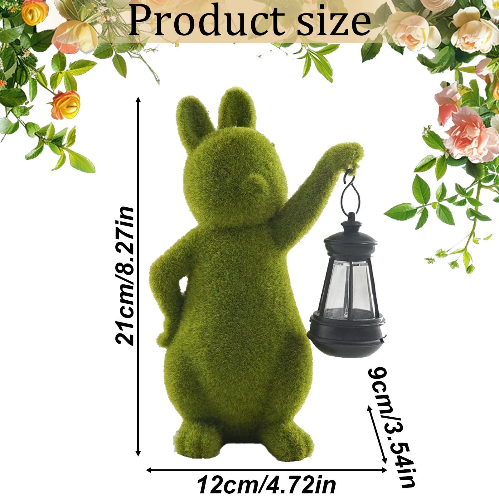 Outdoor Solar Bunny Statue - Self-Illuminating Garden Decor with Auto ...