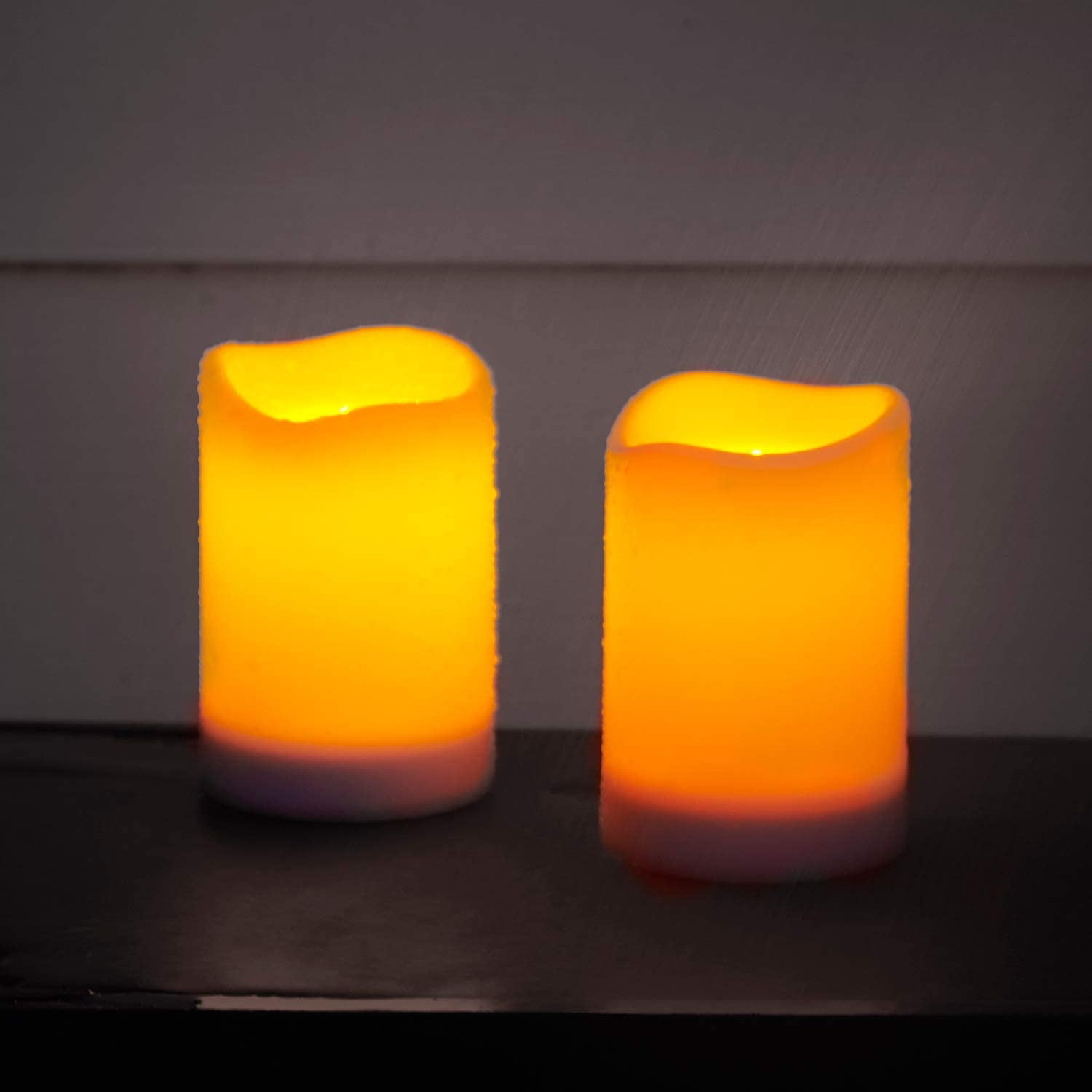 Outdoor Solar Candles, 2 Pack, 4x6 Flameless Pillar Candles, Solar ...