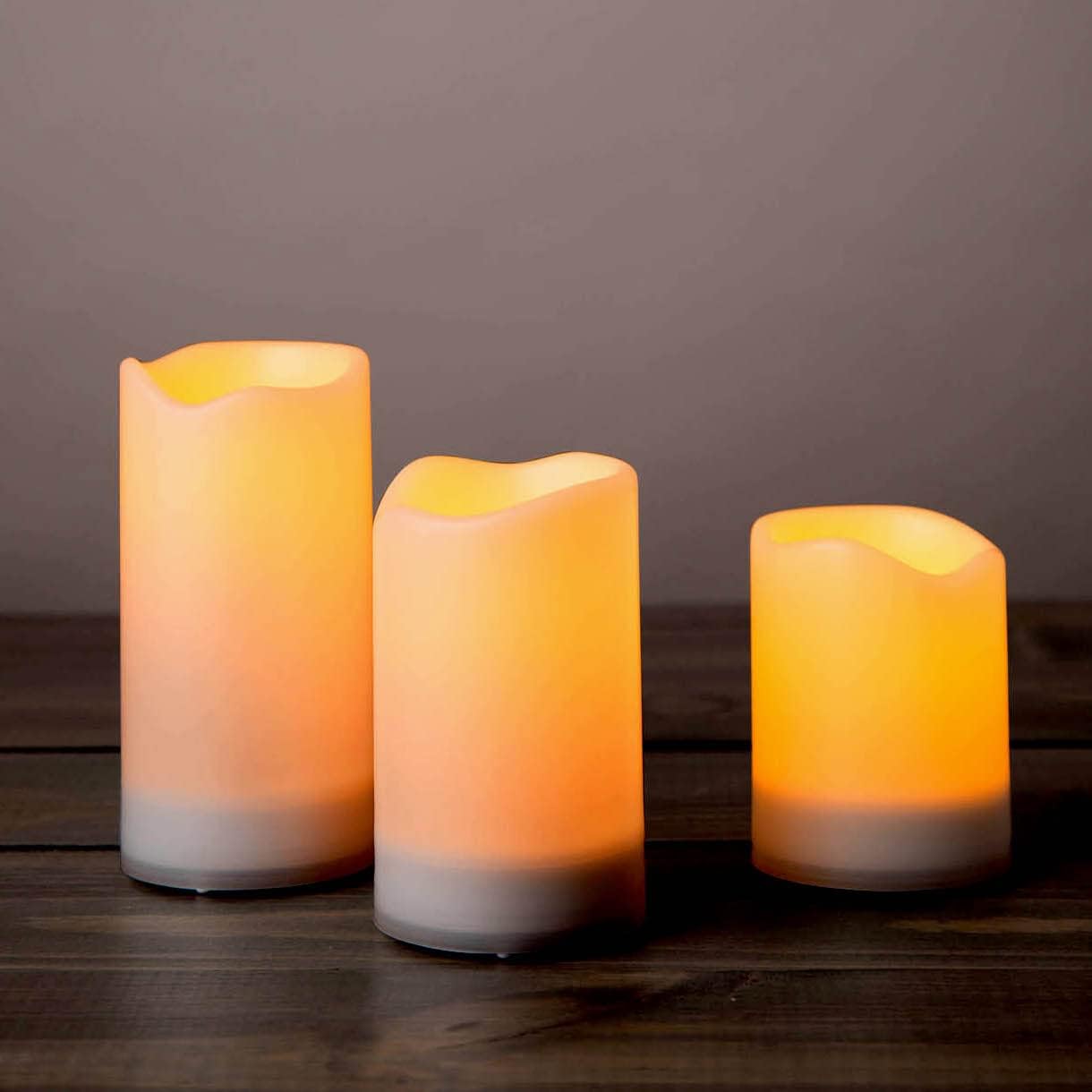 Outdoor Solar Candles, 3 Pack, 3 Inch Flameless Pillar Candles, Solar ...