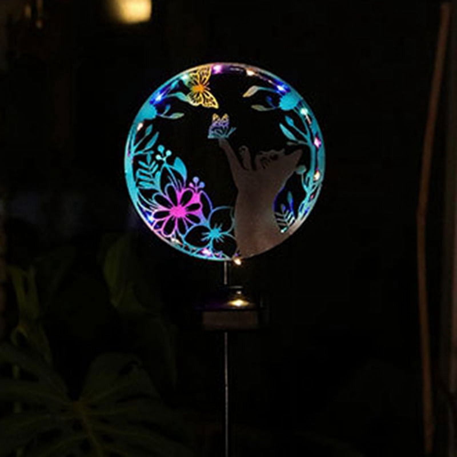 Outdoor Solar Cat Stake Light Metal Cat Figurine with Solar Lights ...