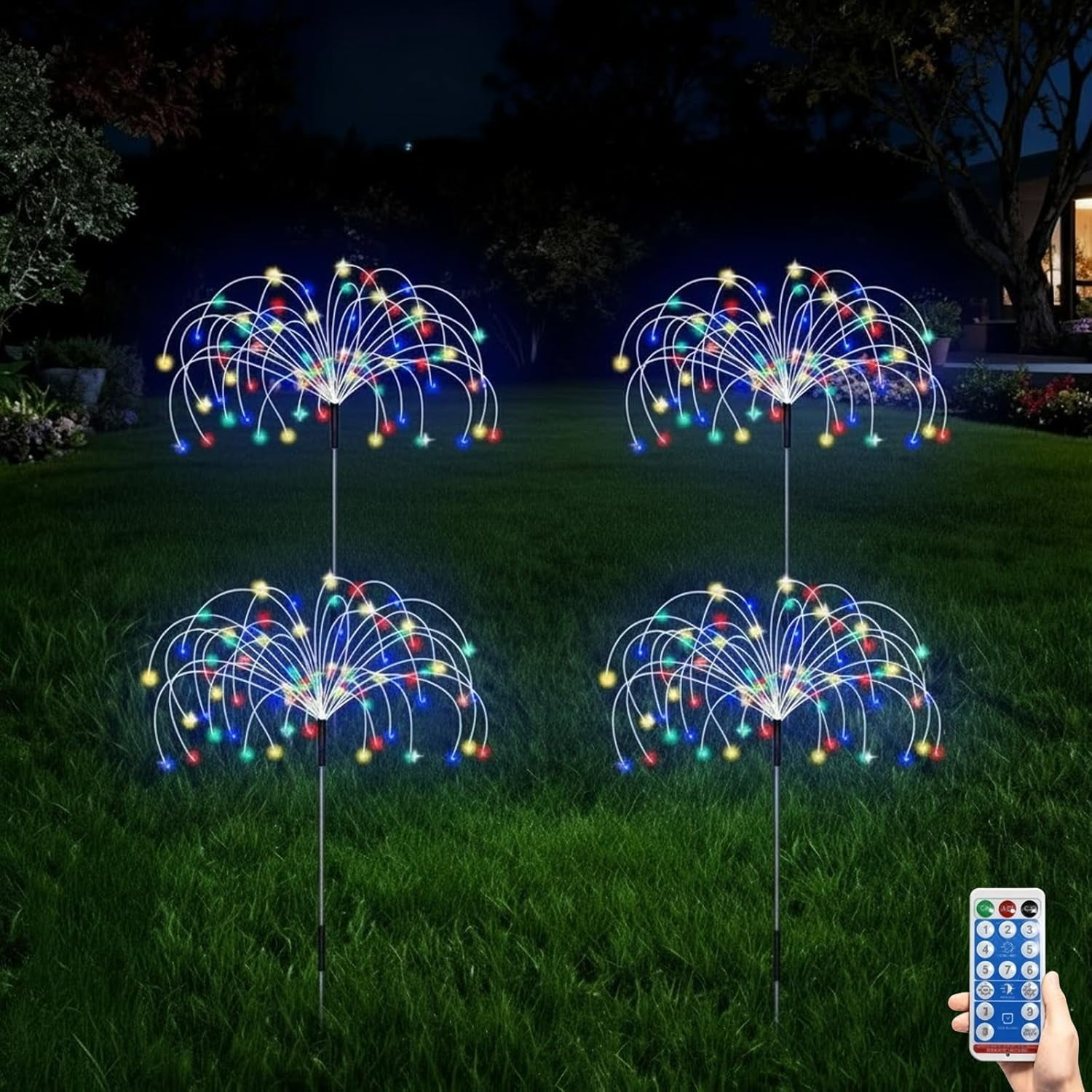 Outdoor Solar Fireworks Lamp with 120 LED, Waterproof - Walmart.com