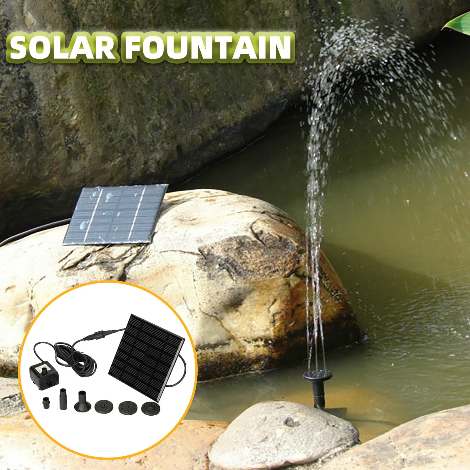 Outdoor Solar Fountain Pump DC Brushless Water Pump Creates Gentle ...