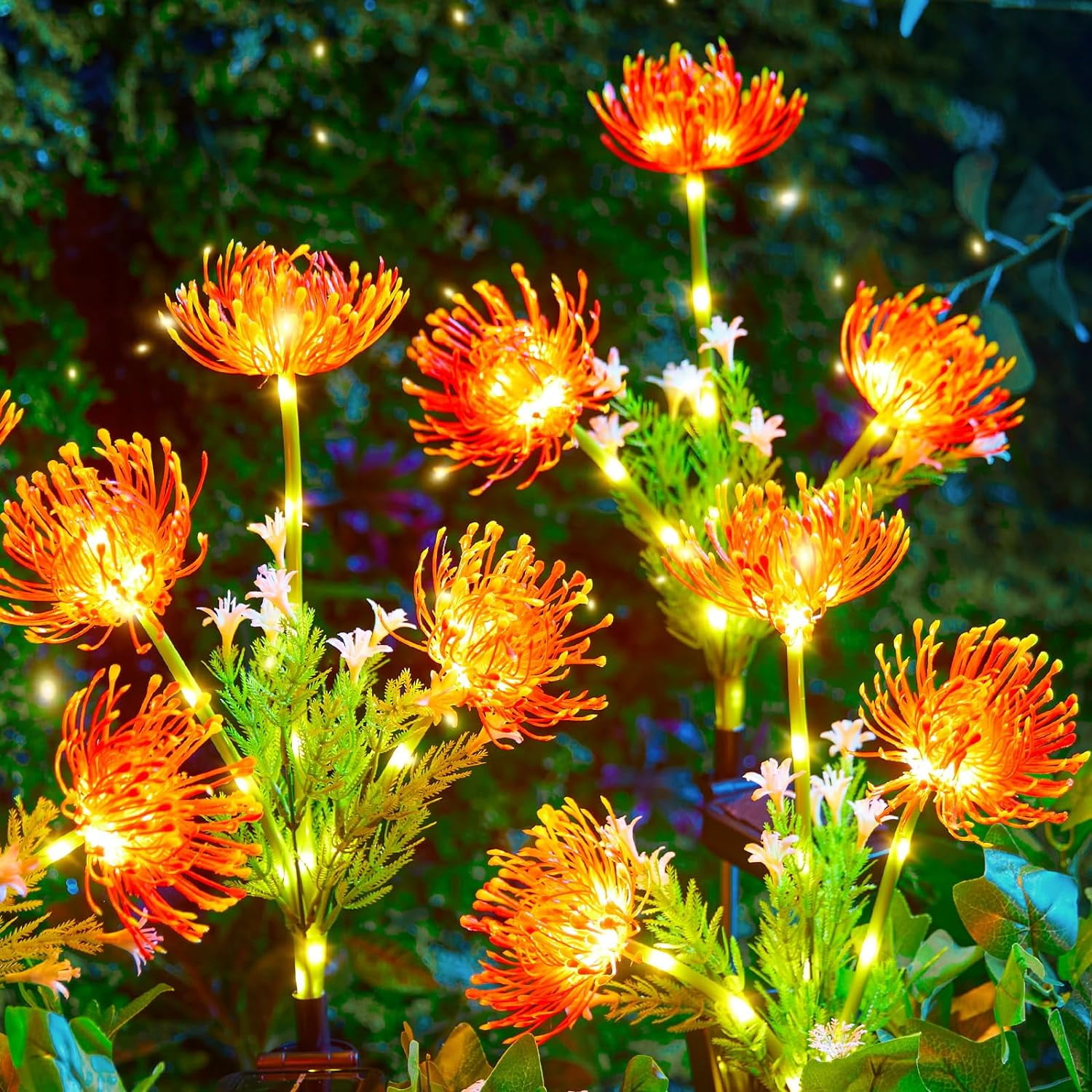 Outdoor Solar Garden Lights - 4 Pack LED Solar Flower Lights with ...