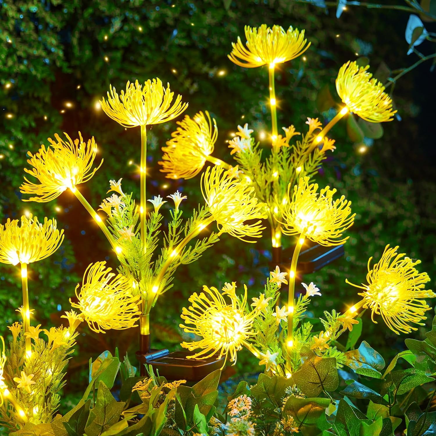 Outdoor Solar Garden Lights - 4 Pack LED Solar Flower Lights with ...