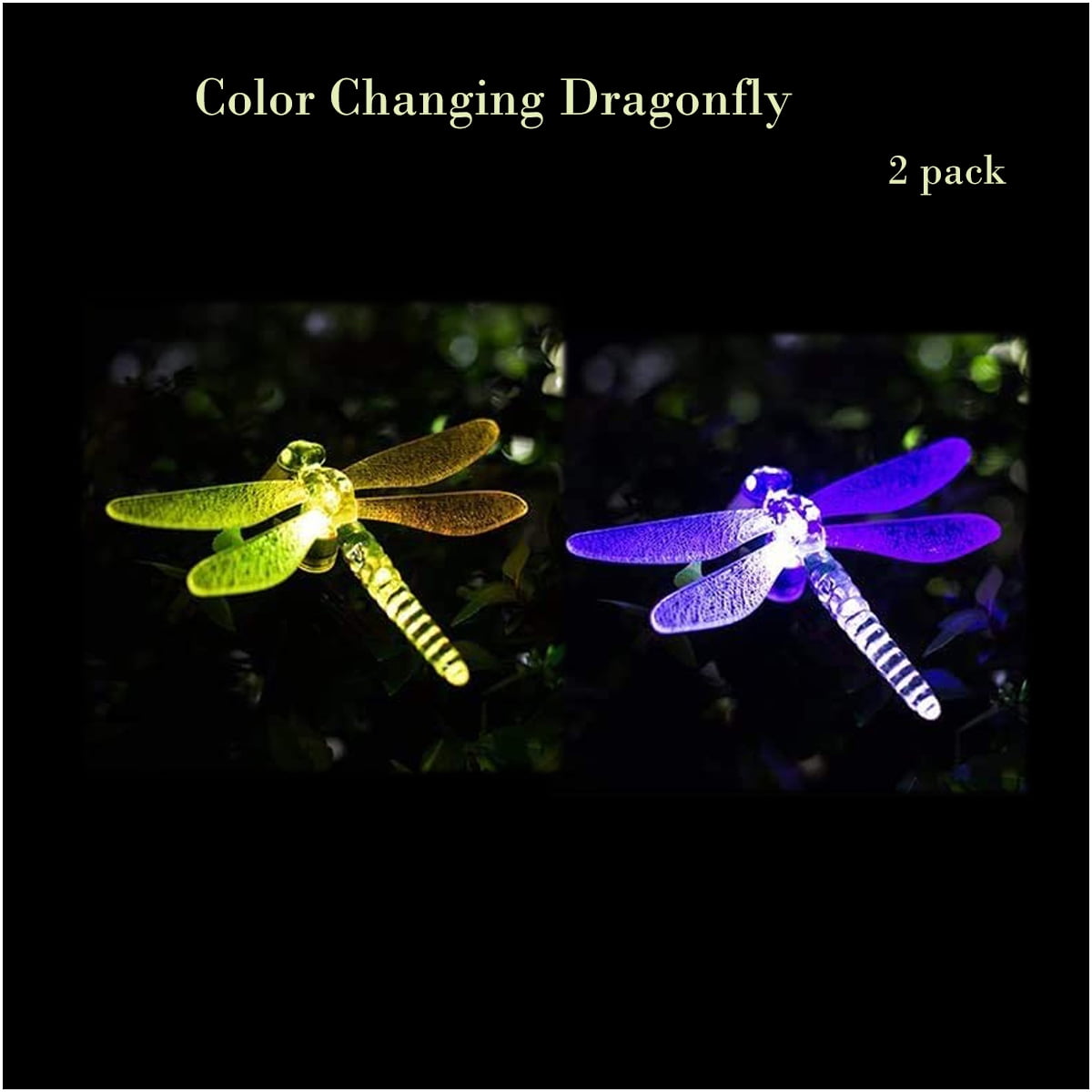 Outdoor Solar Garden Stake Lights LED Color-changing Solar Powered ...