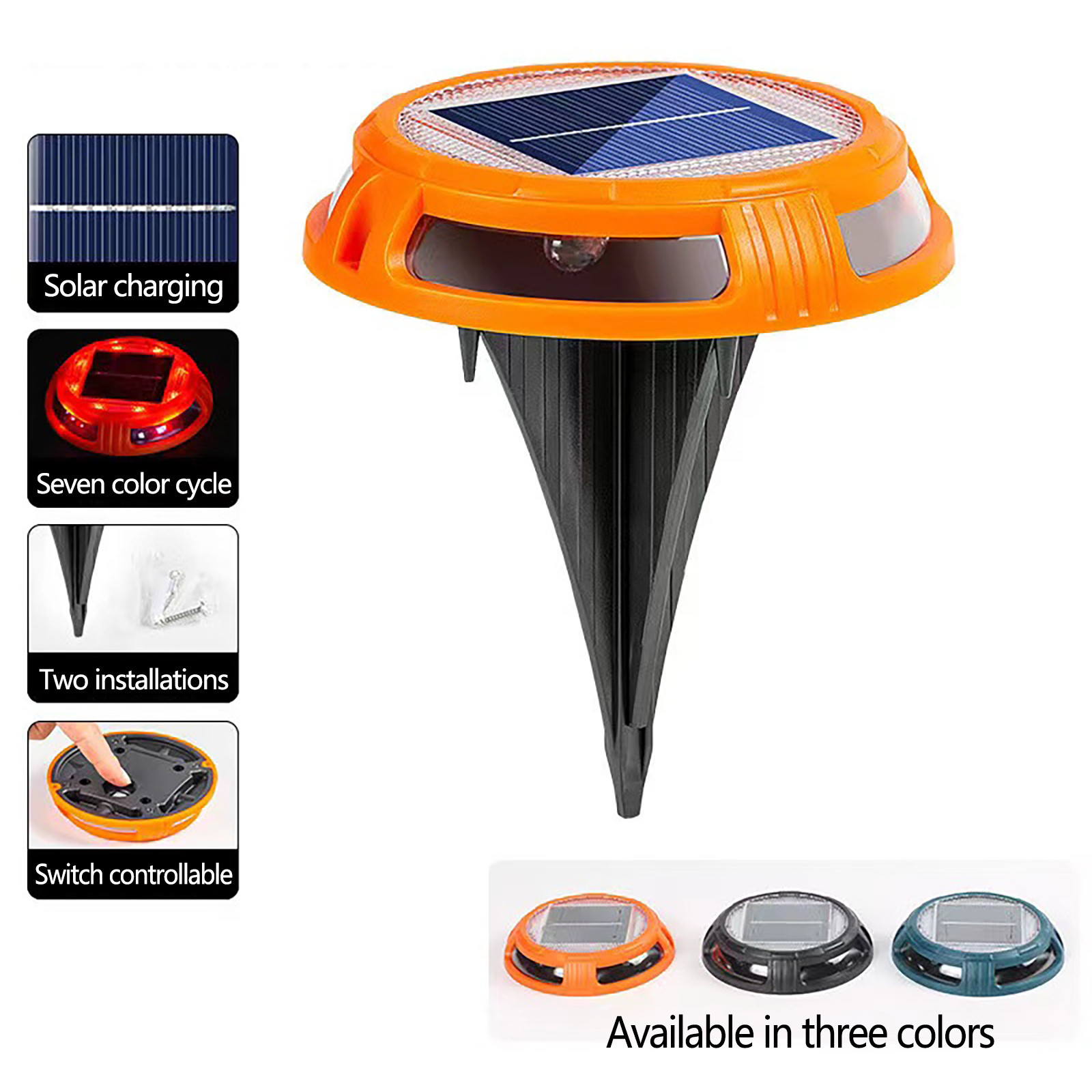 Outdoor Solar Ground Lamp, Colorful Lawn Buried Light, Induction ...
