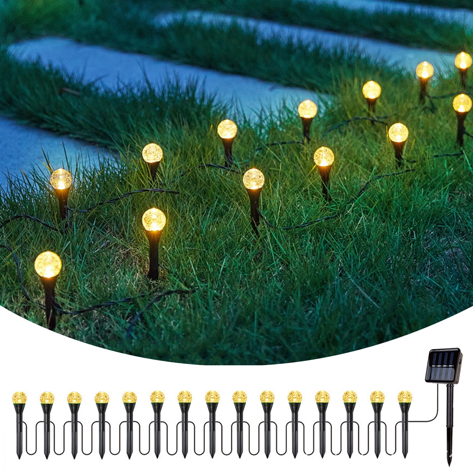 Outdoor Solar Ground Lights, 15-Pack LED Pathway Lights with ...