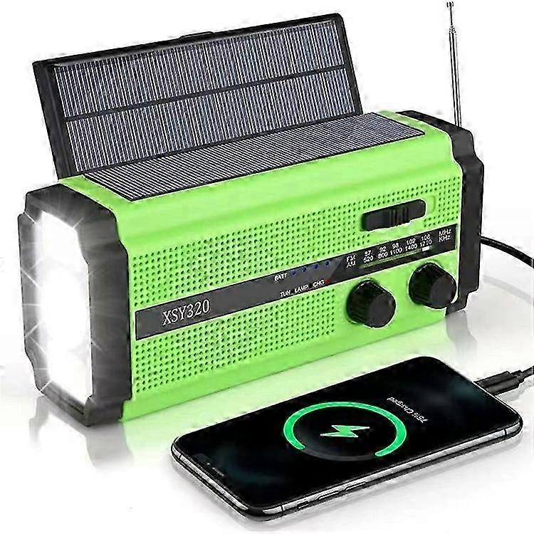 Outdoor Solar Hand Crank FM / AM / WB Radio Flashlight 5000mAh Power ...