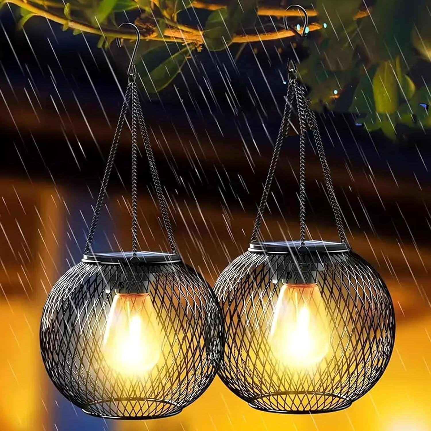 Outdoor Solar Hanging Light, Hanging Solar Lights Outdoor Waterproof ...