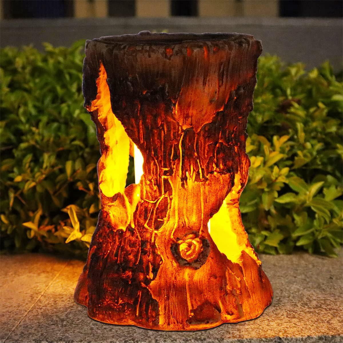 Outdoor Solar Lanterns - Fire Stump Torch Light, Solar Powered LED ...