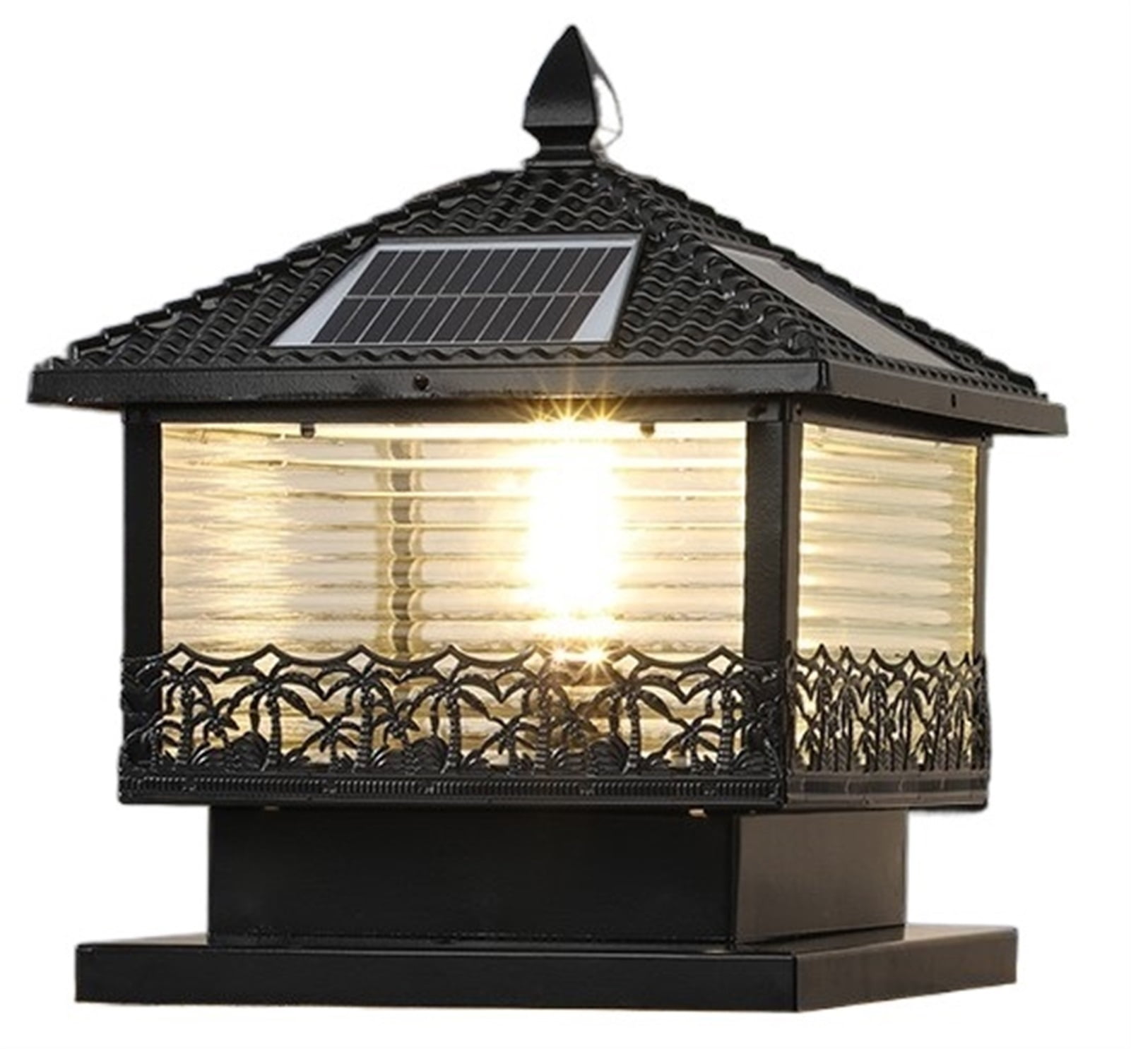 Outdoor Solar Light, LED Solar Torch Light Gate Pillar Garden Light ...