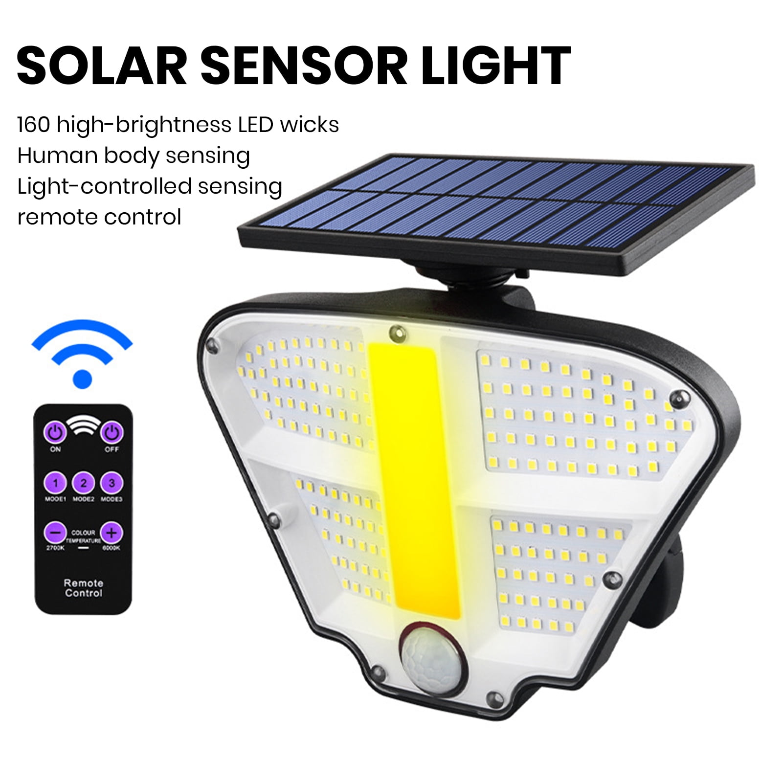 Outdoor Solar Light with Remote Control Human Body Infrared Sensor ...