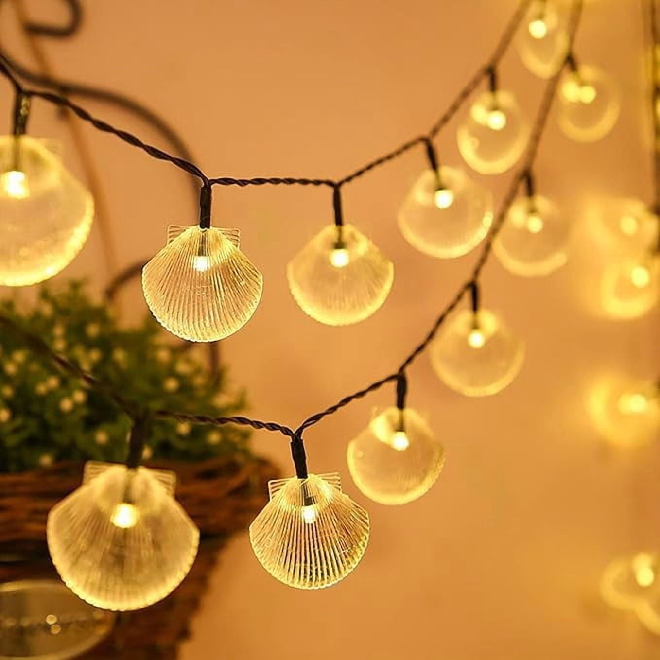 Outdoor Solar Light String, 3.2m10LEDSolar Shell Light String ...