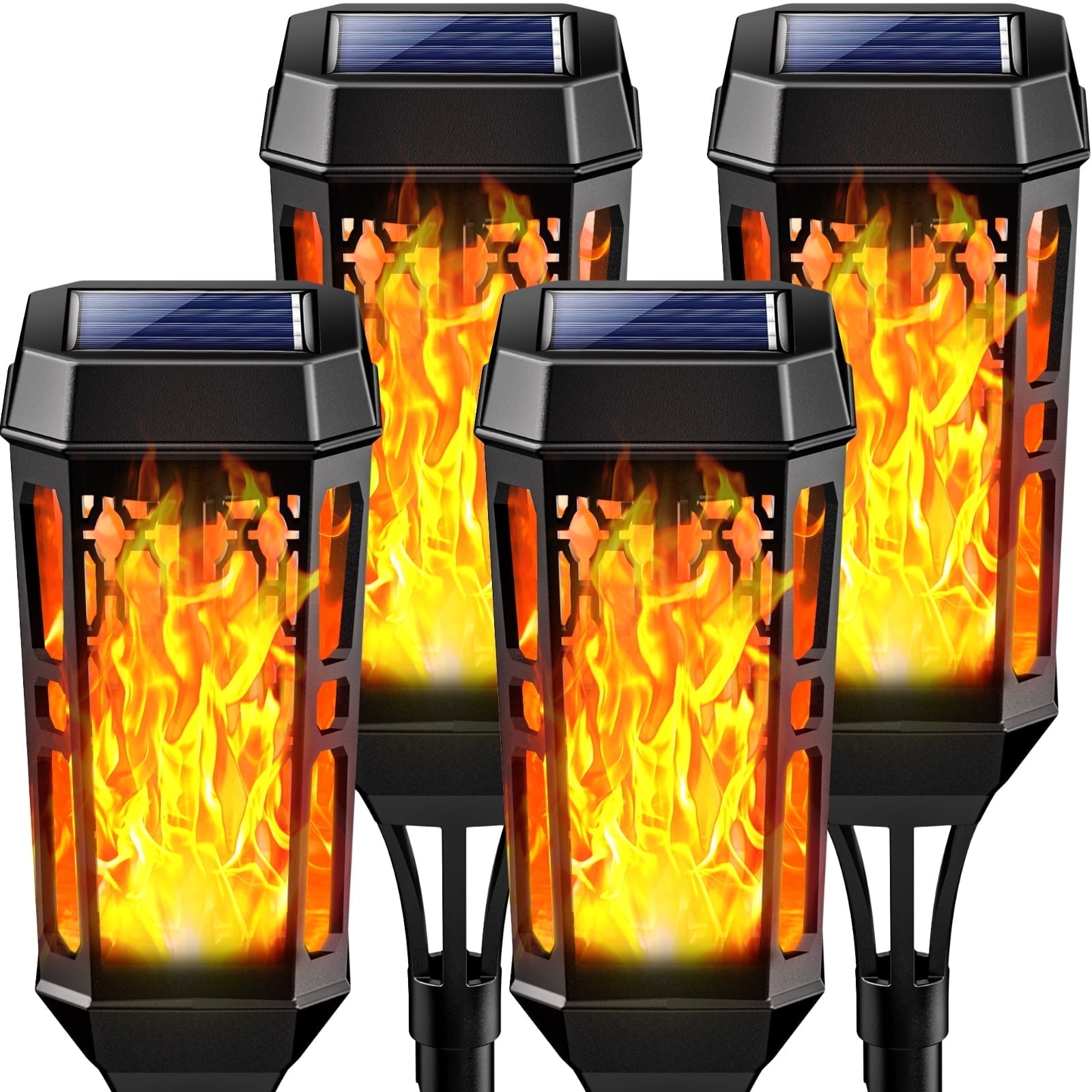 Outdoor Solar Lights, 4 Pack LED Waterproof Solar Garden Lights with ...