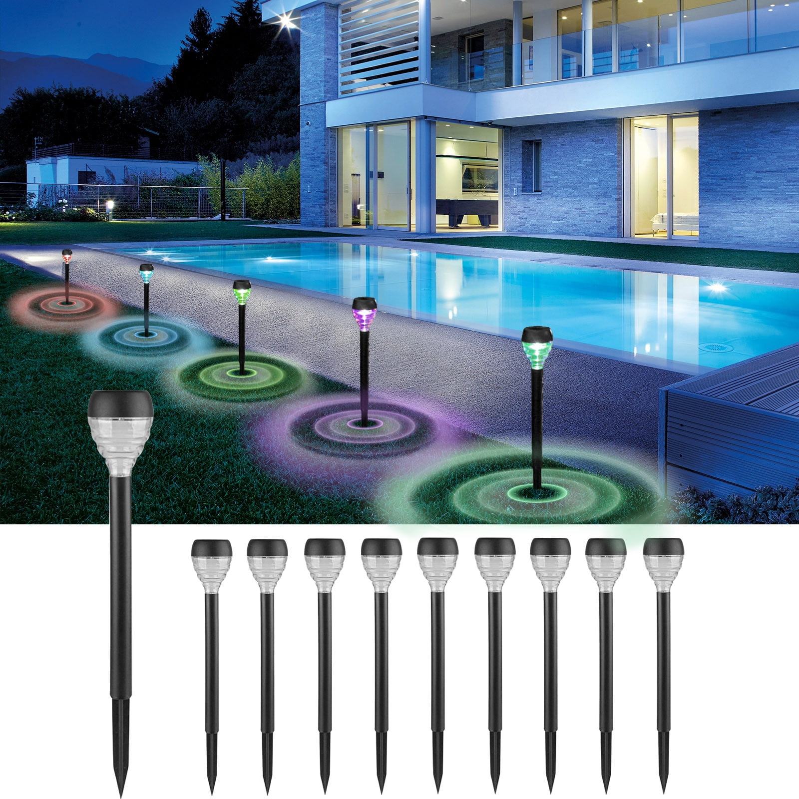 Outdoor Solar Lights Clearance Solar Lights Outdoor Water-Proof LED ...