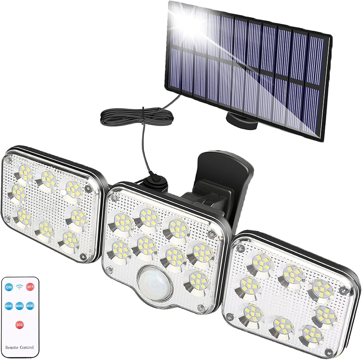 Outdoor Solar Lights Motion Sensor With 270 Degree Wide-Angle Lighting, 138 Super Bright LED ...