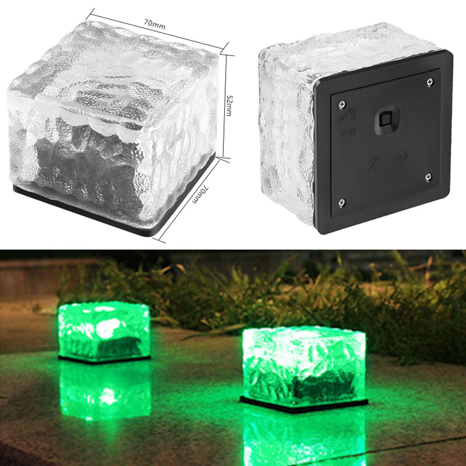 Outdoor Solar Lights Patio Decoration Ice Tile Lights Reading Lamp Clip ...