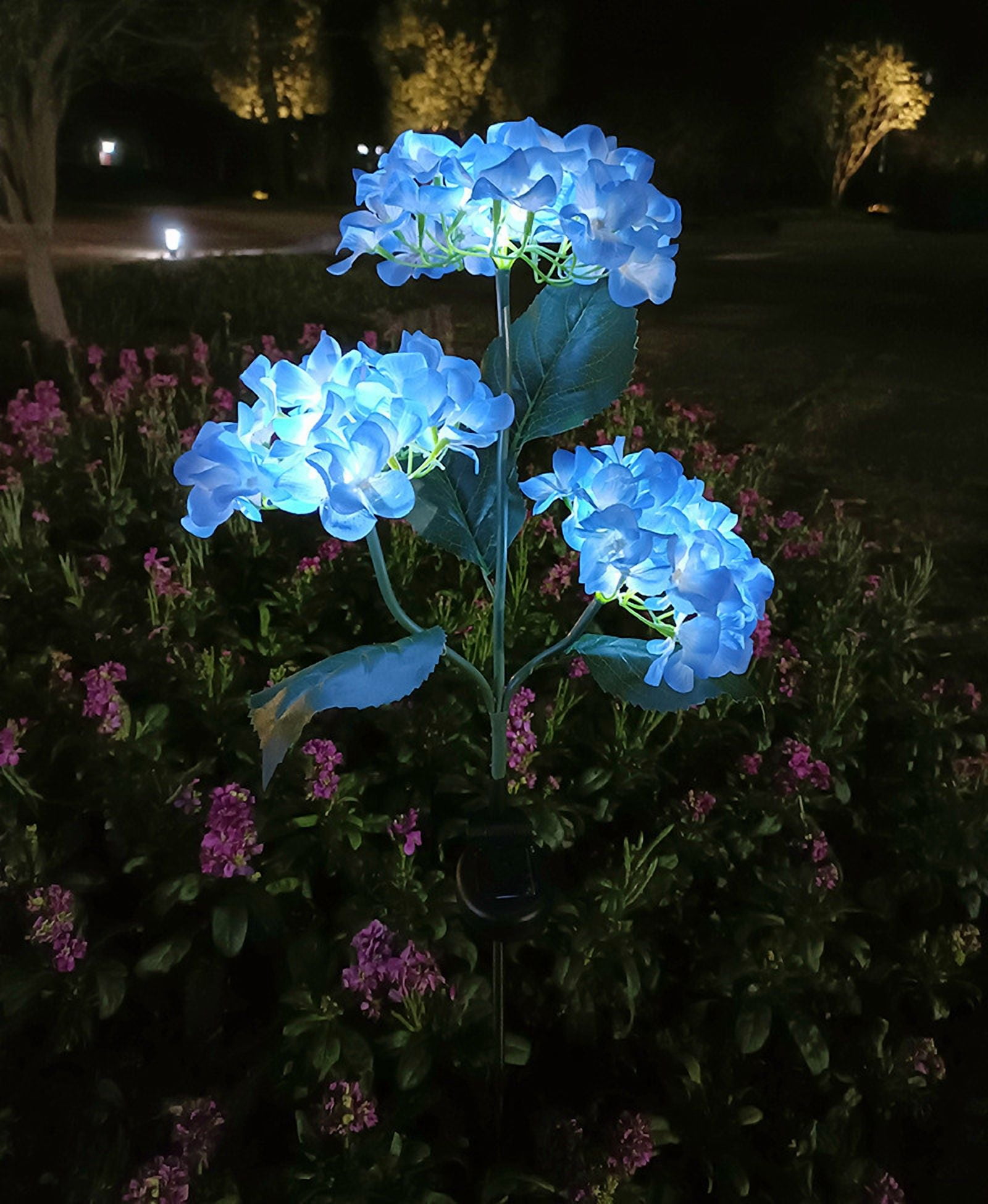 XMMSWDLA Outdoor Solar Flower Lights Waterproof Hydrangea Garden Stake ...